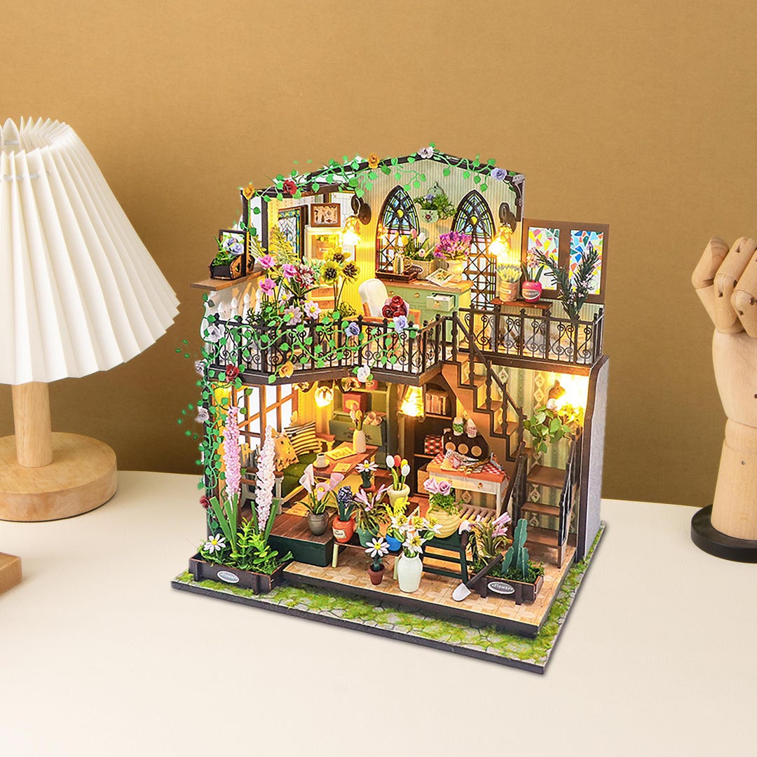 DIY Miniature Dollhouse Kit,monet Garden, Handcraft Gift Home ...