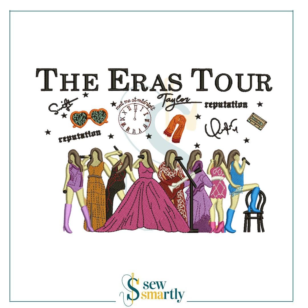 The Eras Tour Embroidery Design - Digital Machine Embroidery (4 Sizes ...