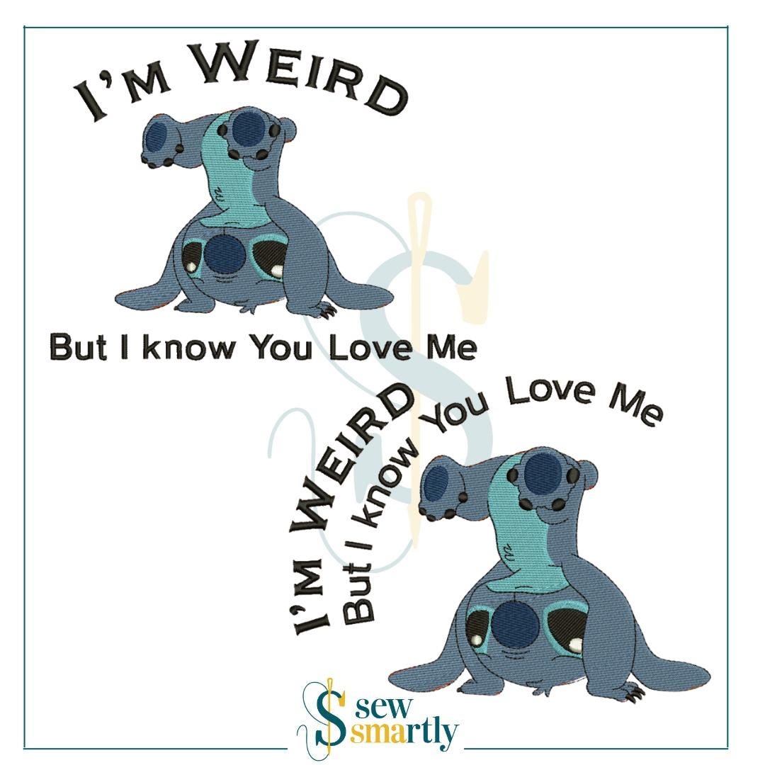 Stitch Weird 1 & 2 Embroidery Designs - Digital Machine Embroidery (4 ...