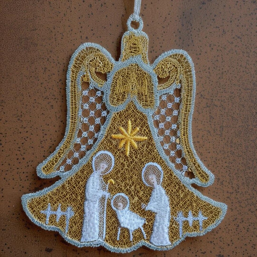 FSL Angel Nativity Embroidery Design – Free Standing Lace. Machine ...