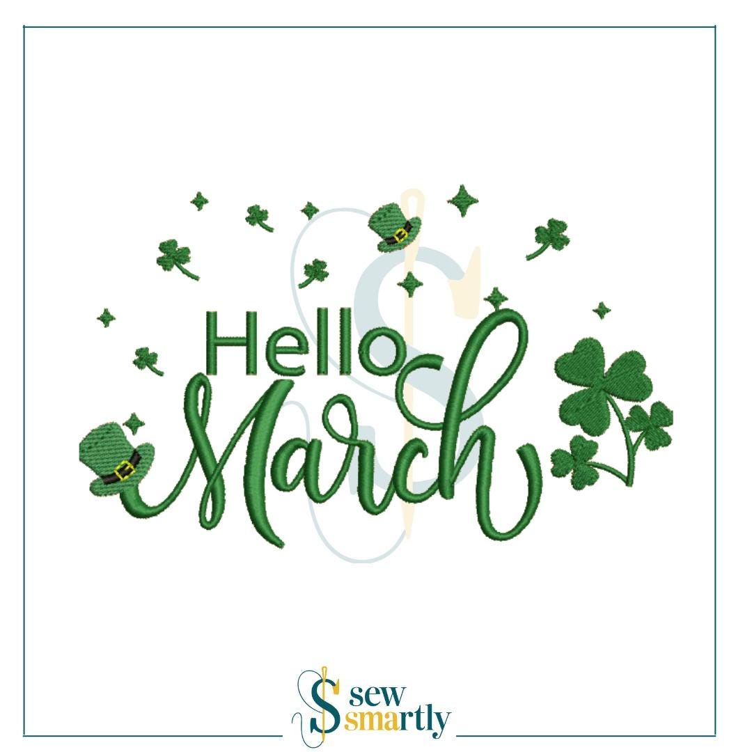 March Embroidery Design - Digital Machine Embroidery (4 Sizes ...