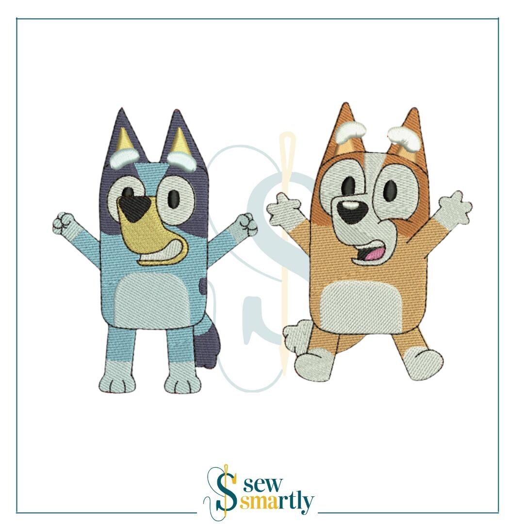 Bluey and Bingo Embroidery Design - Digital Machine Embroidery (4 Sizes ...