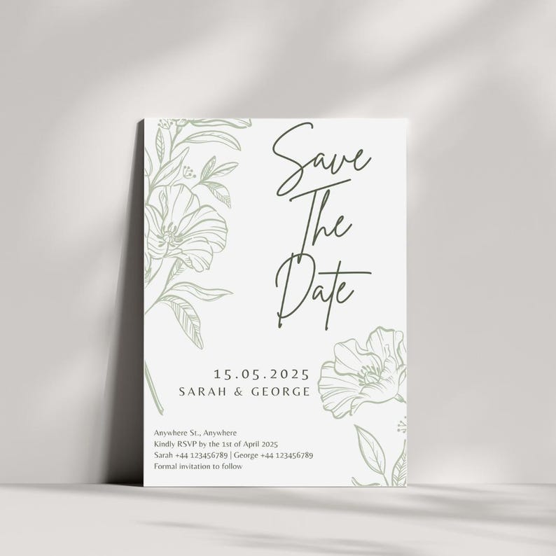 Minimalistic Save the Date Template | Instant Download - Etsy