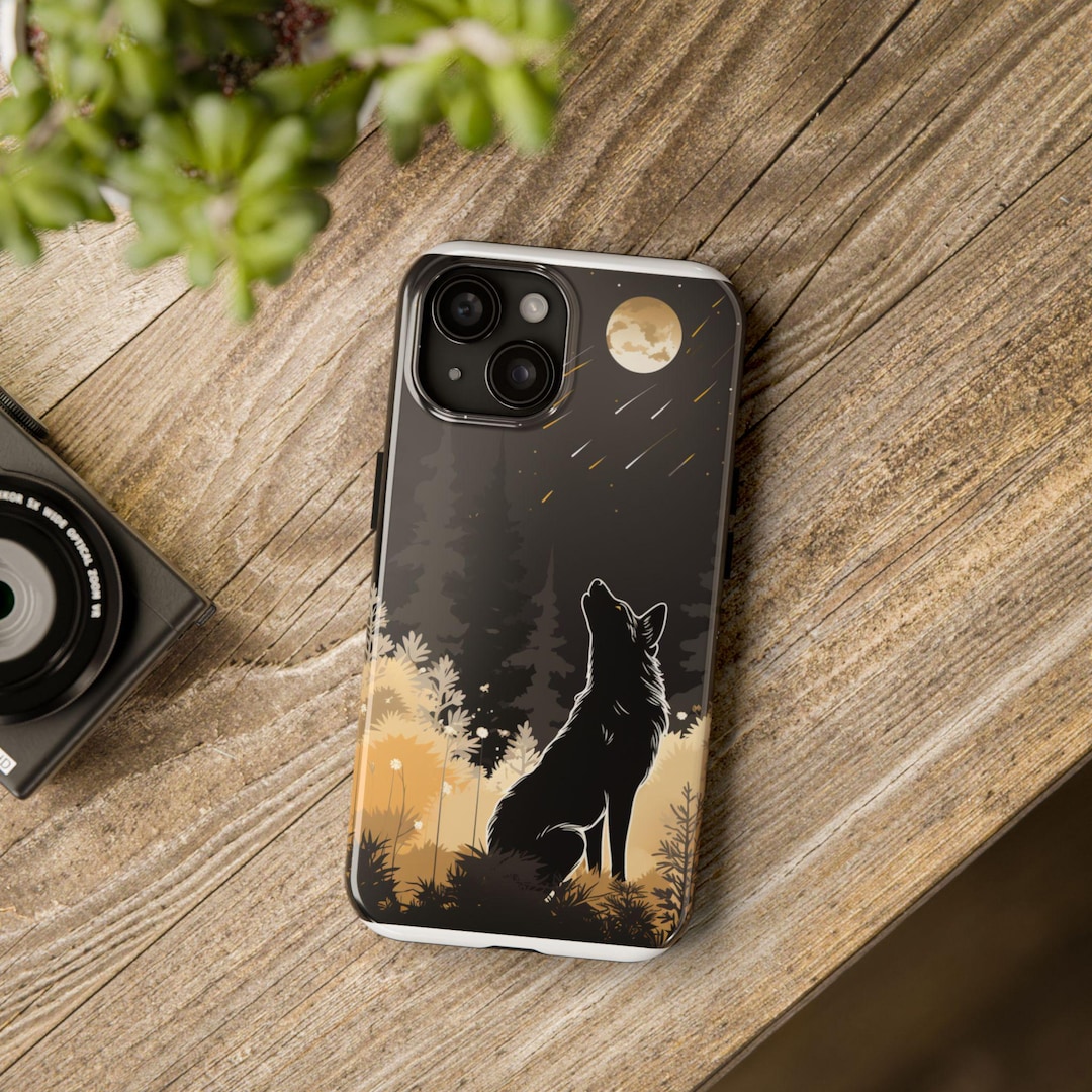 Wolf Minimalist Tough Phone Case, Animal Lover Gift, Protective Phone ...