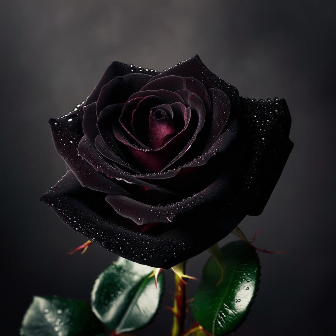 Black Rose Poster, Dark Floral Art, Mystical Wall Decor, Gothic Home ...
