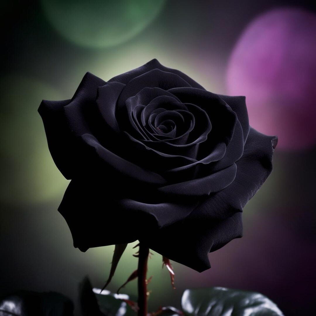 Black Rose Poster, Dark Floral Art, Mystical Wall Deco, Black Rose ...
