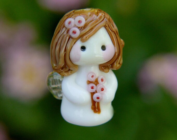 Little Forget Me Not Flower Guardian Angel Glass Bead - Etsy