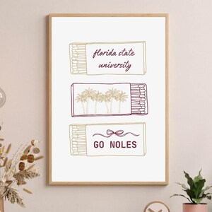 FSU Florida State University Seminoles Wall Decor | Set of 8 | Dorm ...