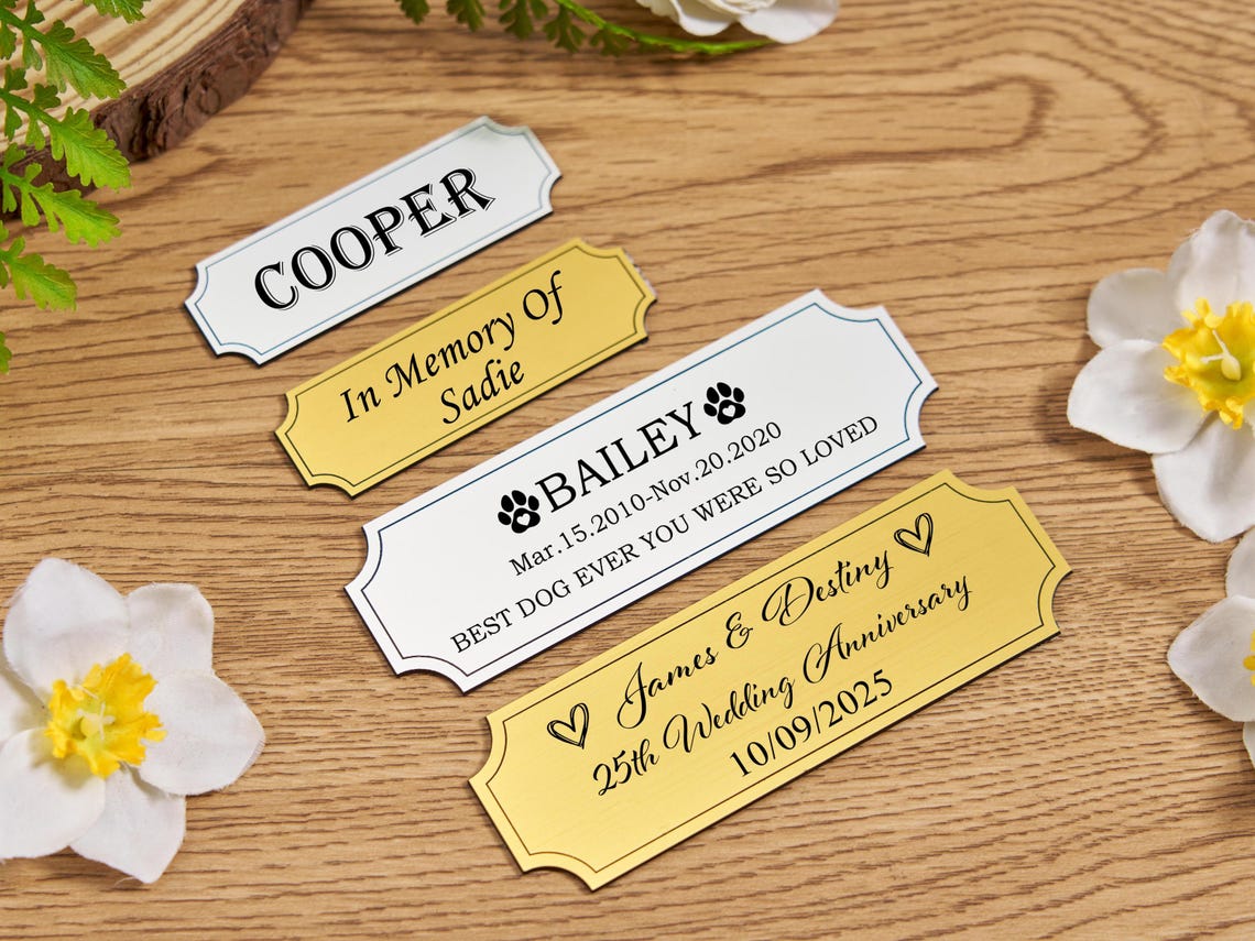 Custom Engraved Gold Name Plate: Personalized Award Tag Name Plates ID ...