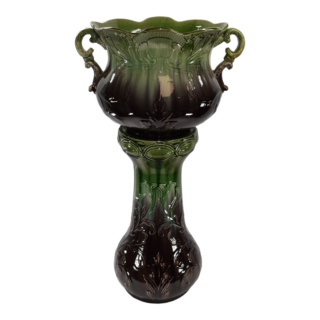Radford Blended Majolica Vintage Ohio Pottery Green Jardiniere - Etsy