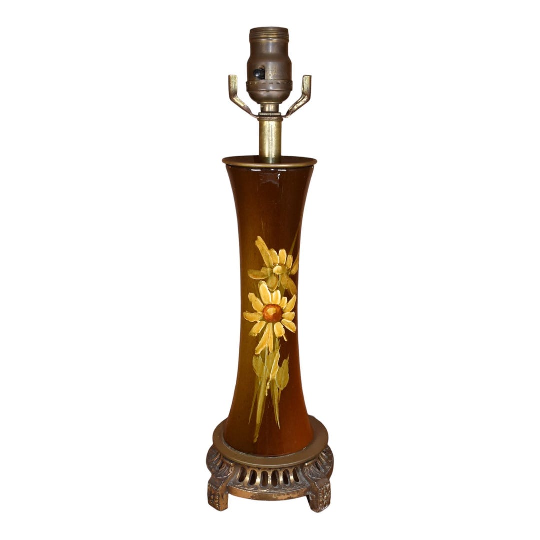 Owens Utopian Early 1900s Art Pottery Hand Painted Daisy Ceramic Lamp Steele - Etsy