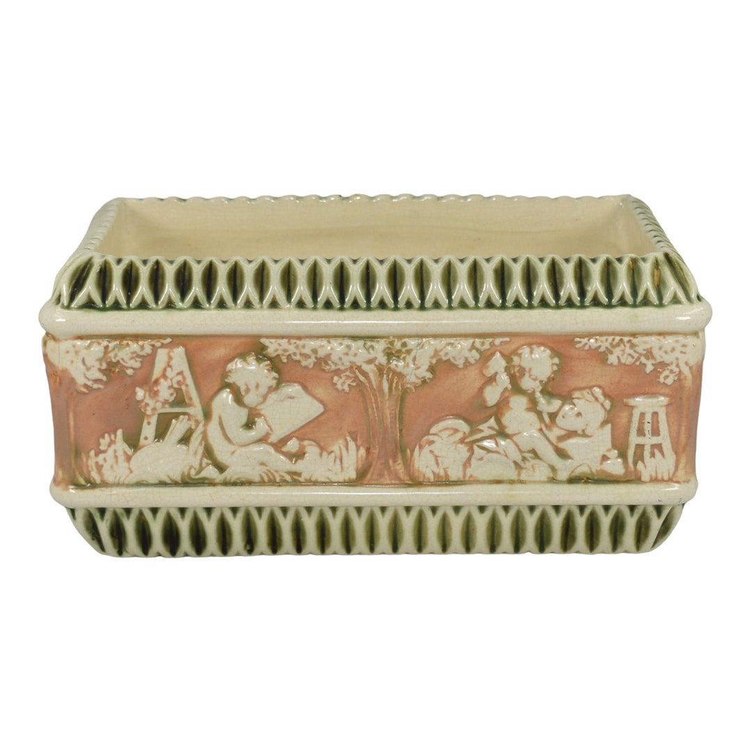 Roseville Donatello 1916 Vintage Art Pottery Ceramic Window Box Planter ...