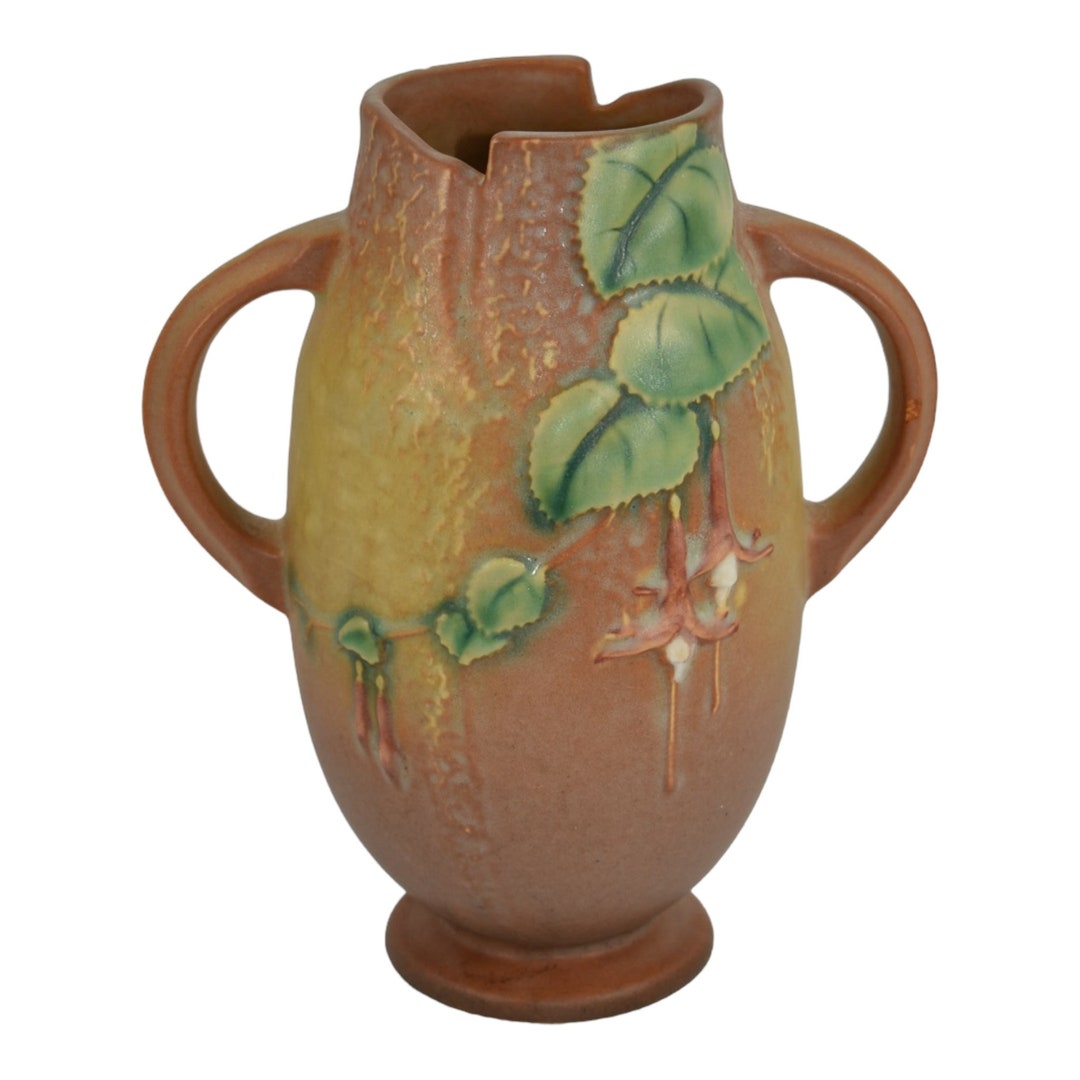 Roseville Fuchsia Brown 1938 Vintage Art Pottery Ceramic - Etsy