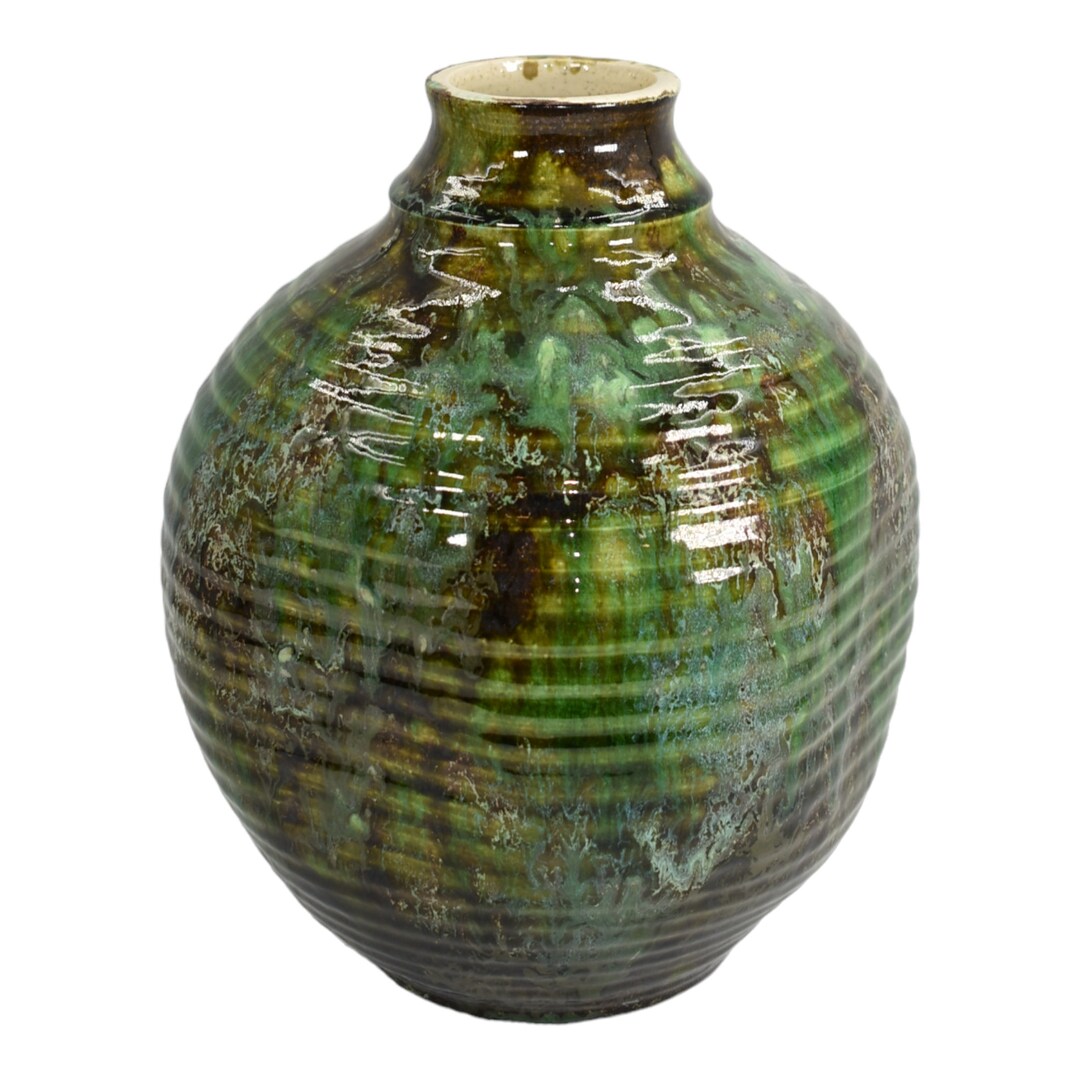 Haeger Maglio Mid Century Modern Hand Made Art Pottery Green Lava ...
