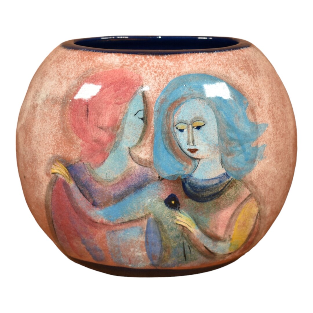 Pillin Studio Art Pottery Hand Painted Three Woman Rooster - Etsy