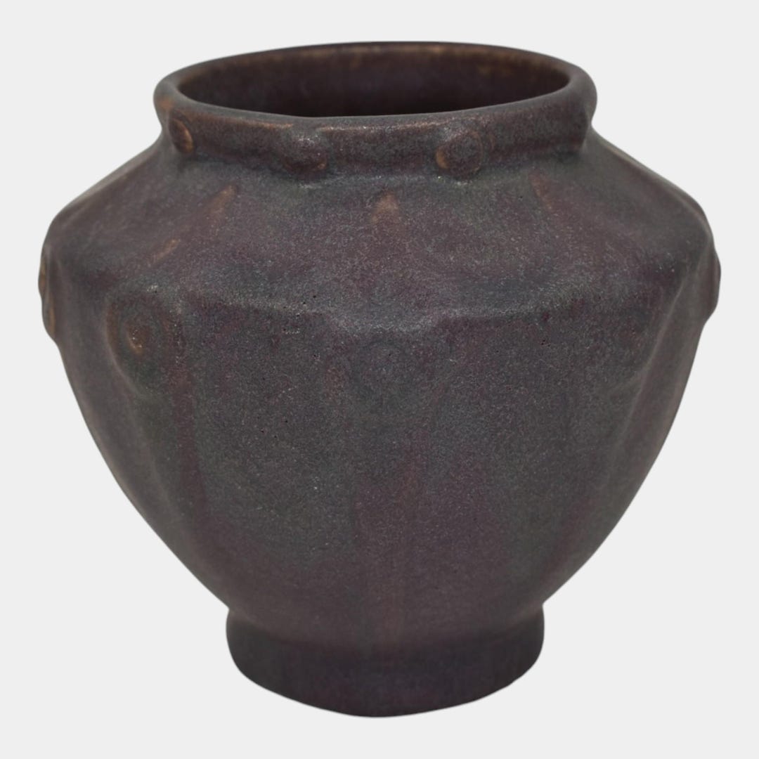 Van Briggle 1907-12 Vintage Arts and Crafts Pottery Matte Purple Vase ...