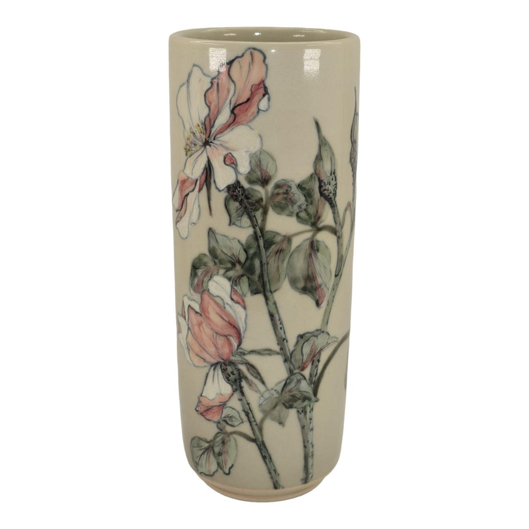 Santa Barbara Ceramic Design 1983 Art Pottery Hand Painted Floral Vase ...