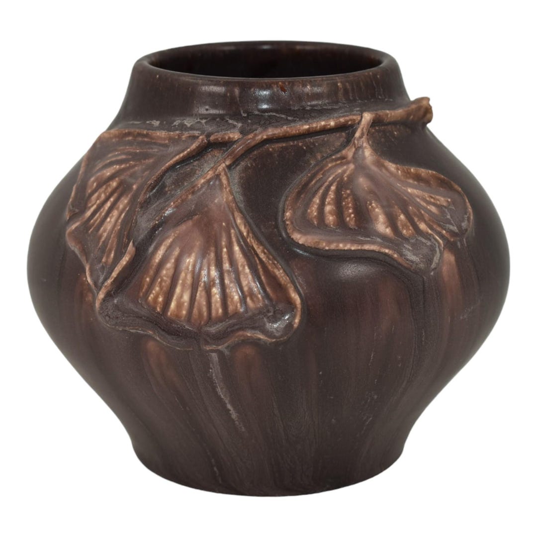 Ephraim Faience 2012 Hand Made Pottery Purple Ginkgo Ceramic Cabinet ...