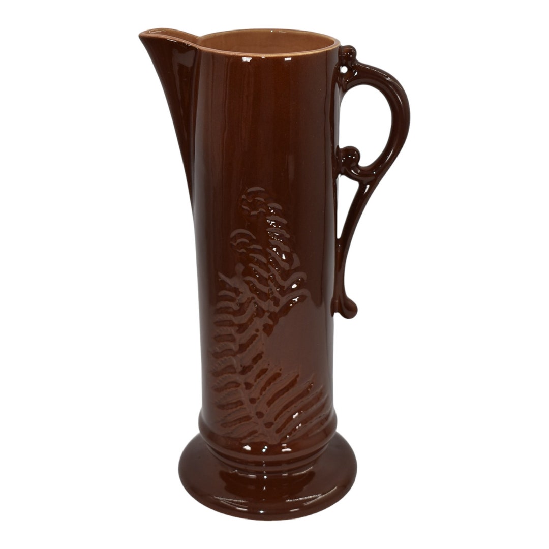 Roseville Mayfair Brown 1952 Mid Century Modern Pottery Ceramic Tankard ...