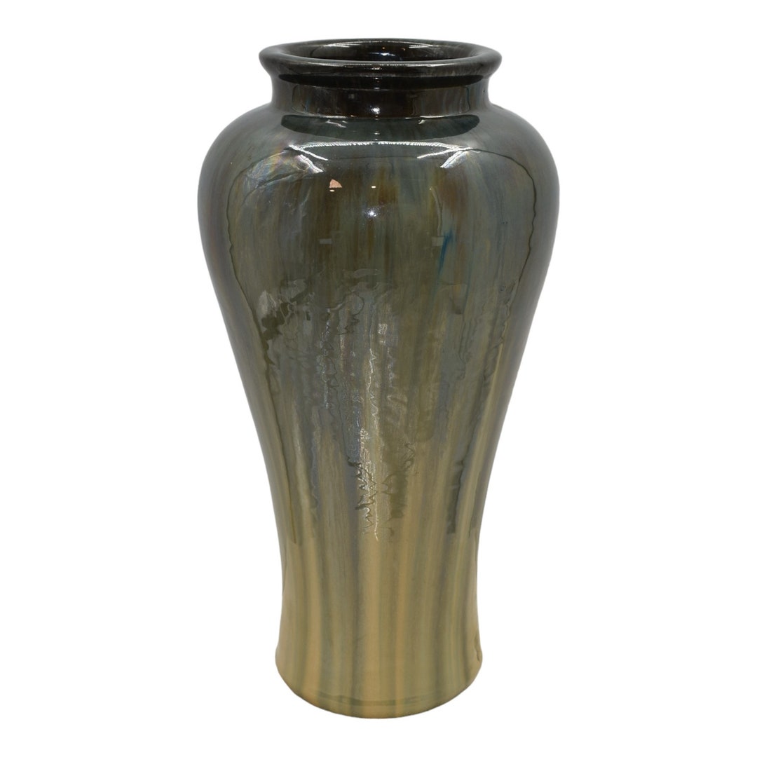 Fulper 1917-23 Arts and Crafts Pottery Green and Brown Flambe Ceramic Vase 590 - Etsy
