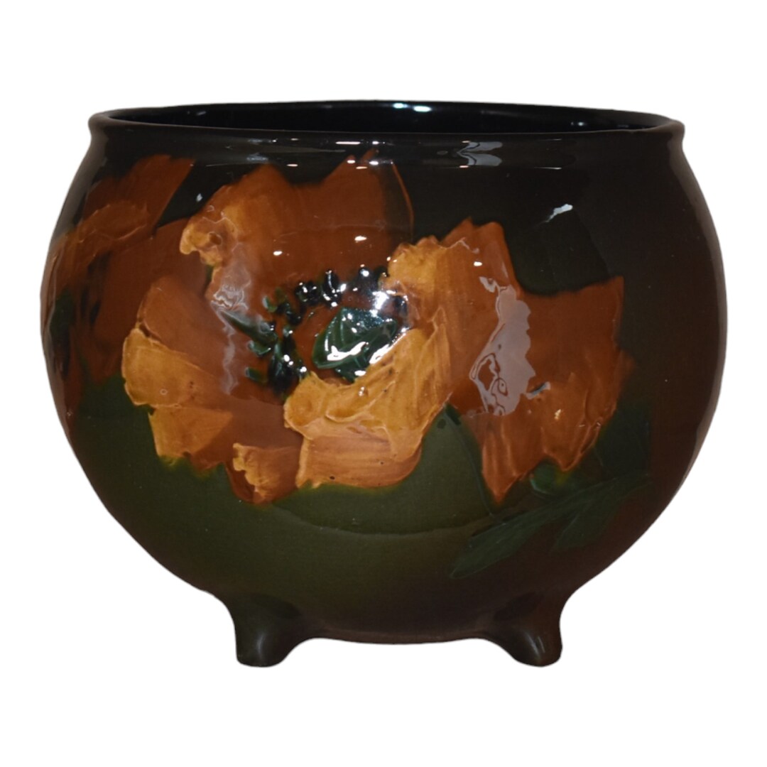 Mccoy Loy-nel-art 1900s Pottery Standard Glaze Poppy Jardiniere Planter ...