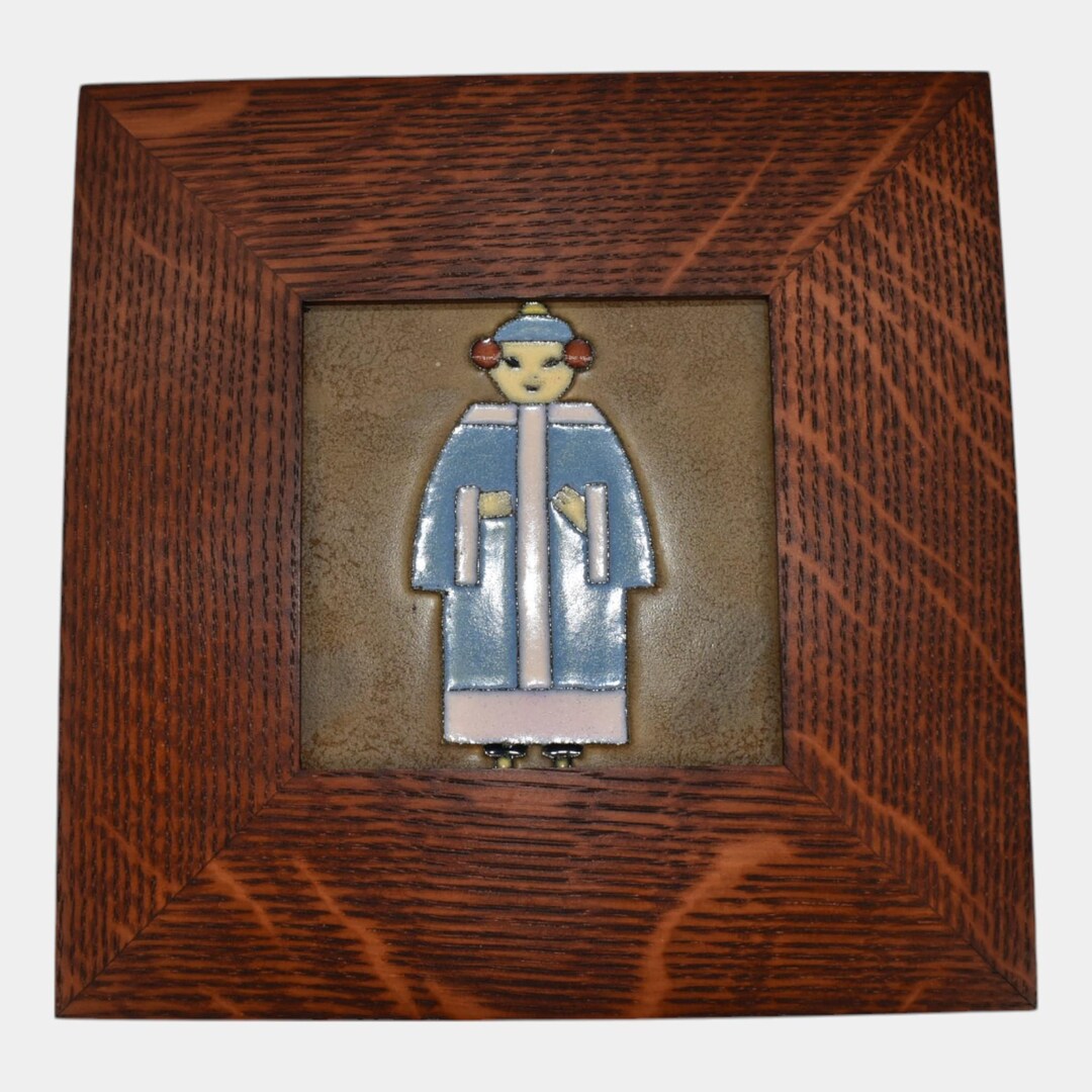Flint Faience 1920s Art Pottery Figure in Robe Framed Ceramic Tile - Etsy