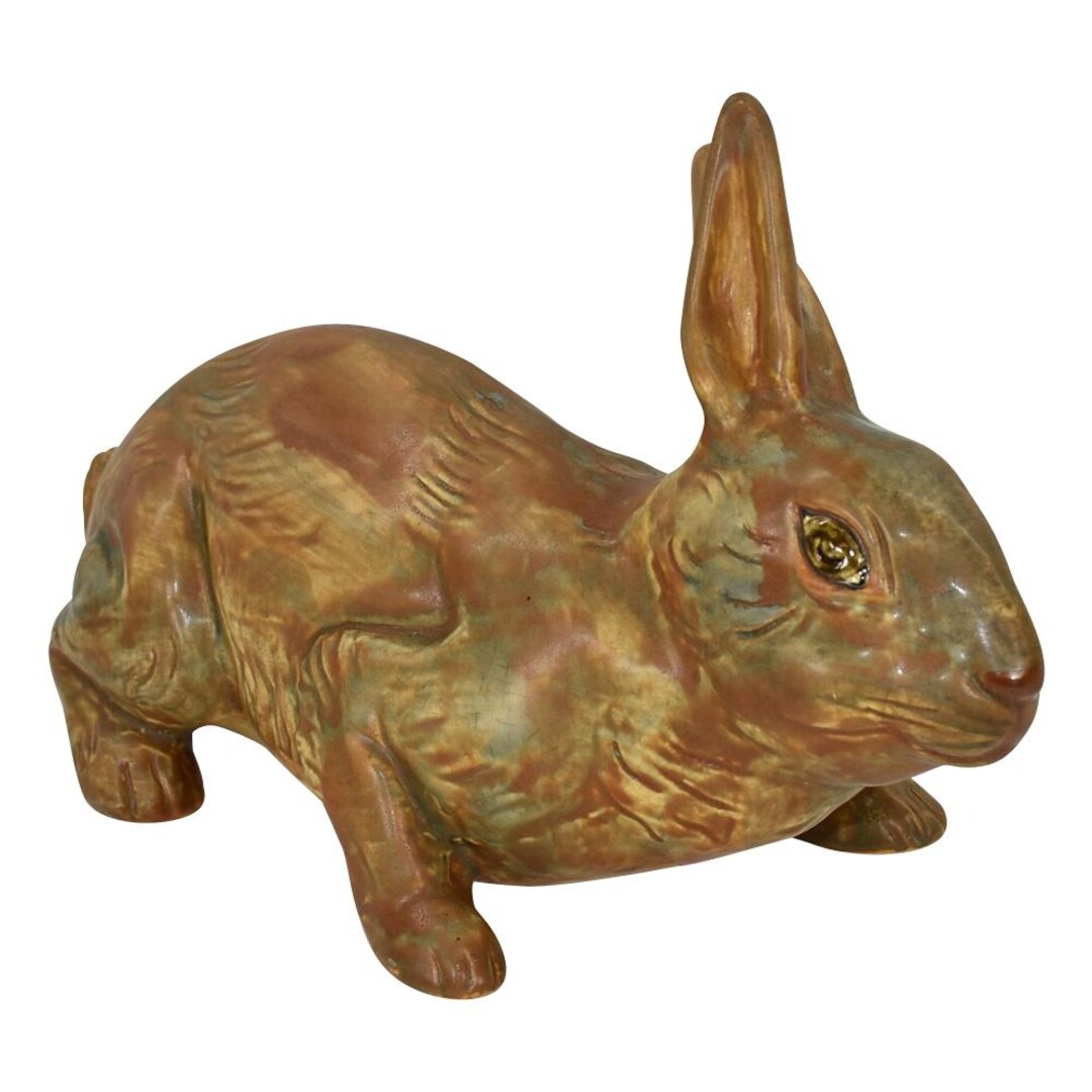 Weller Muskota 1920s Art Pottery Brown Rabbit Garden Ware Figurine ...