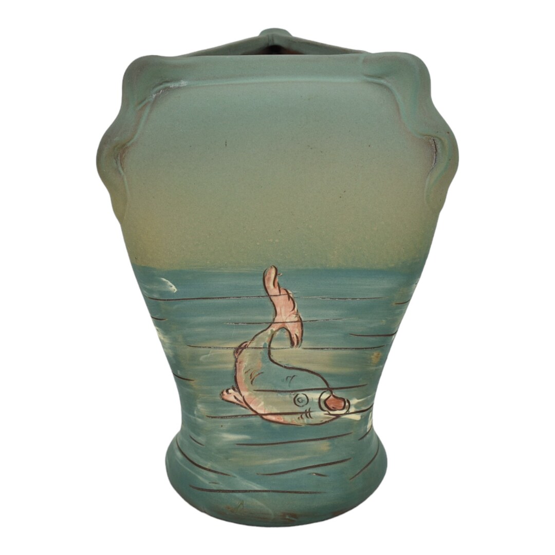 Weller Dickens Ware 2nd Line 1900s Art Pottery Hand Painted Fish ...