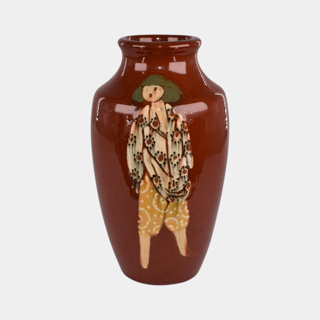 Weller Pottery Rhead Faience Birdimal Oriental Woman Vase 98 - Etsy