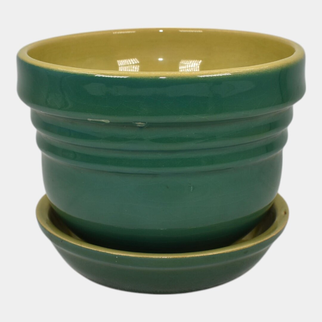 Roseville Mayfair Green 1952 Mid Century Pottery Flower Pot Planter ...