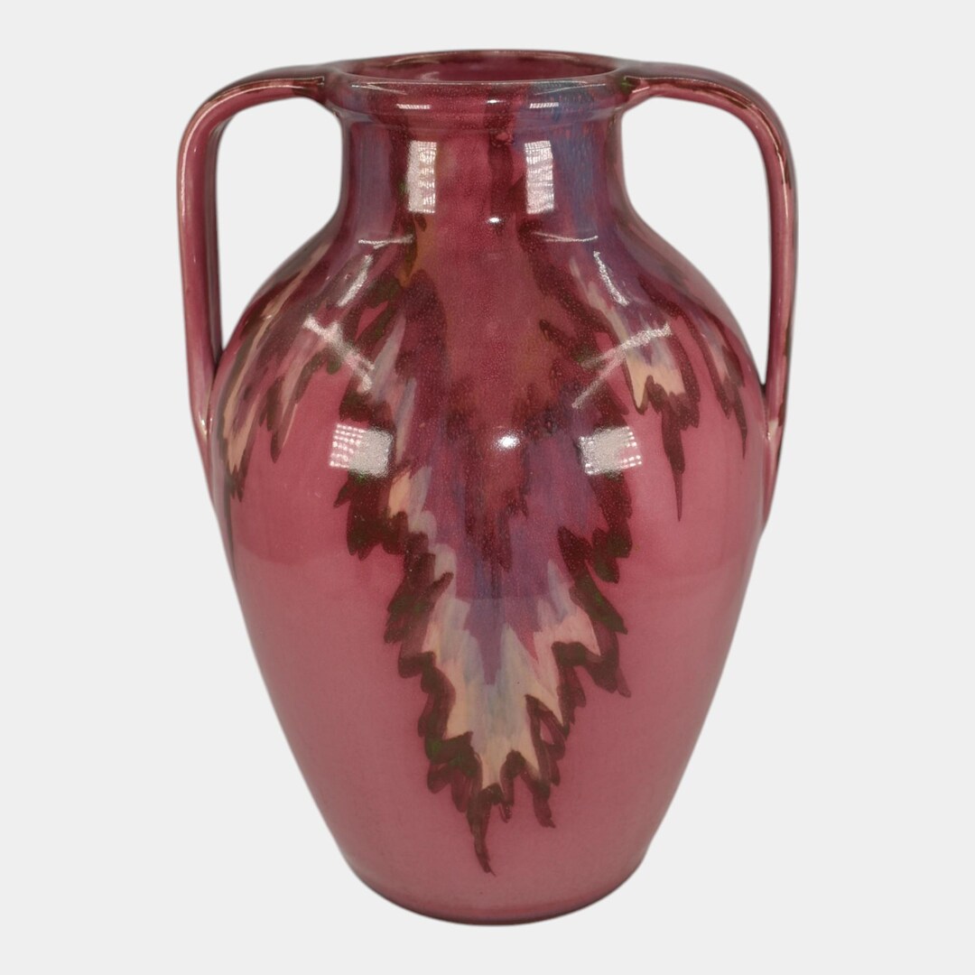 Weller Juneau 1920s Vintage Art Deco Pottery Red Pink Handled Ceramic ...