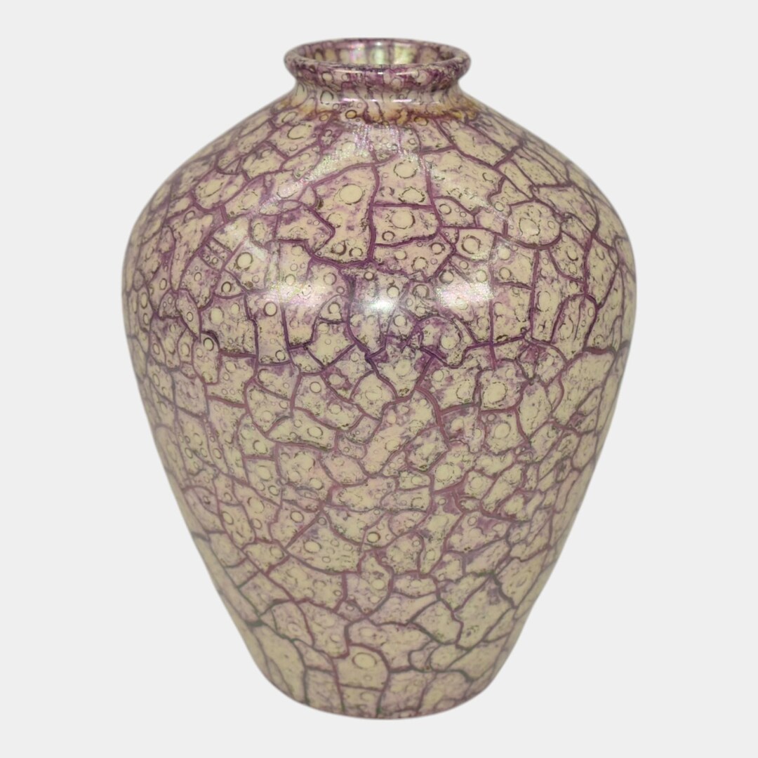 Weller Cloudburst Lustre Art Deco Pottery Mottled Purple Ceramic Vase ...
