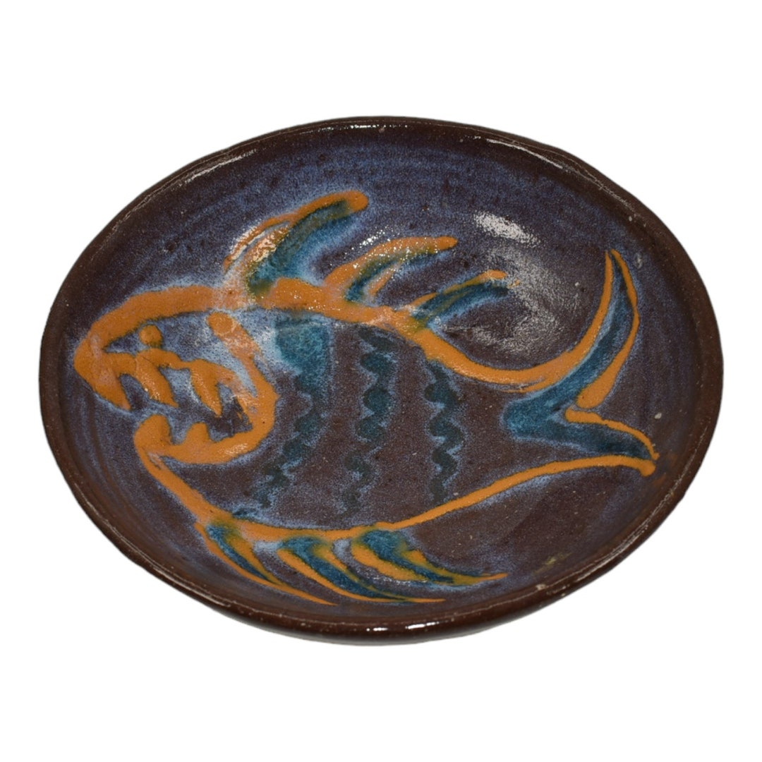 Harding Black 1994 Studio Pottery Purple Ceramic Fish Shark Bowl - Etsy