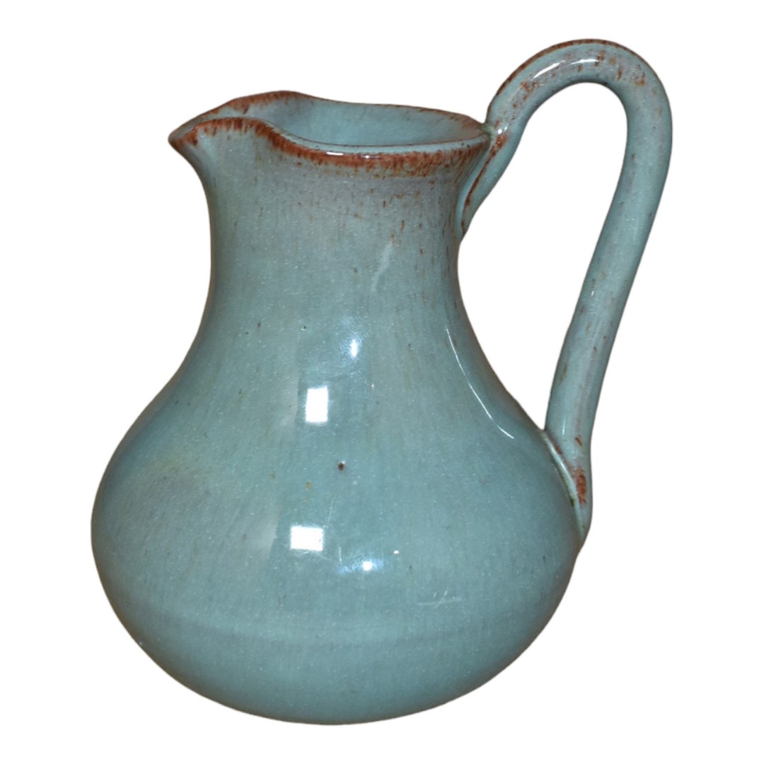 Pine Ridge Sioux Dakota Art Pottery Hand Made Green Blue Creamer ...