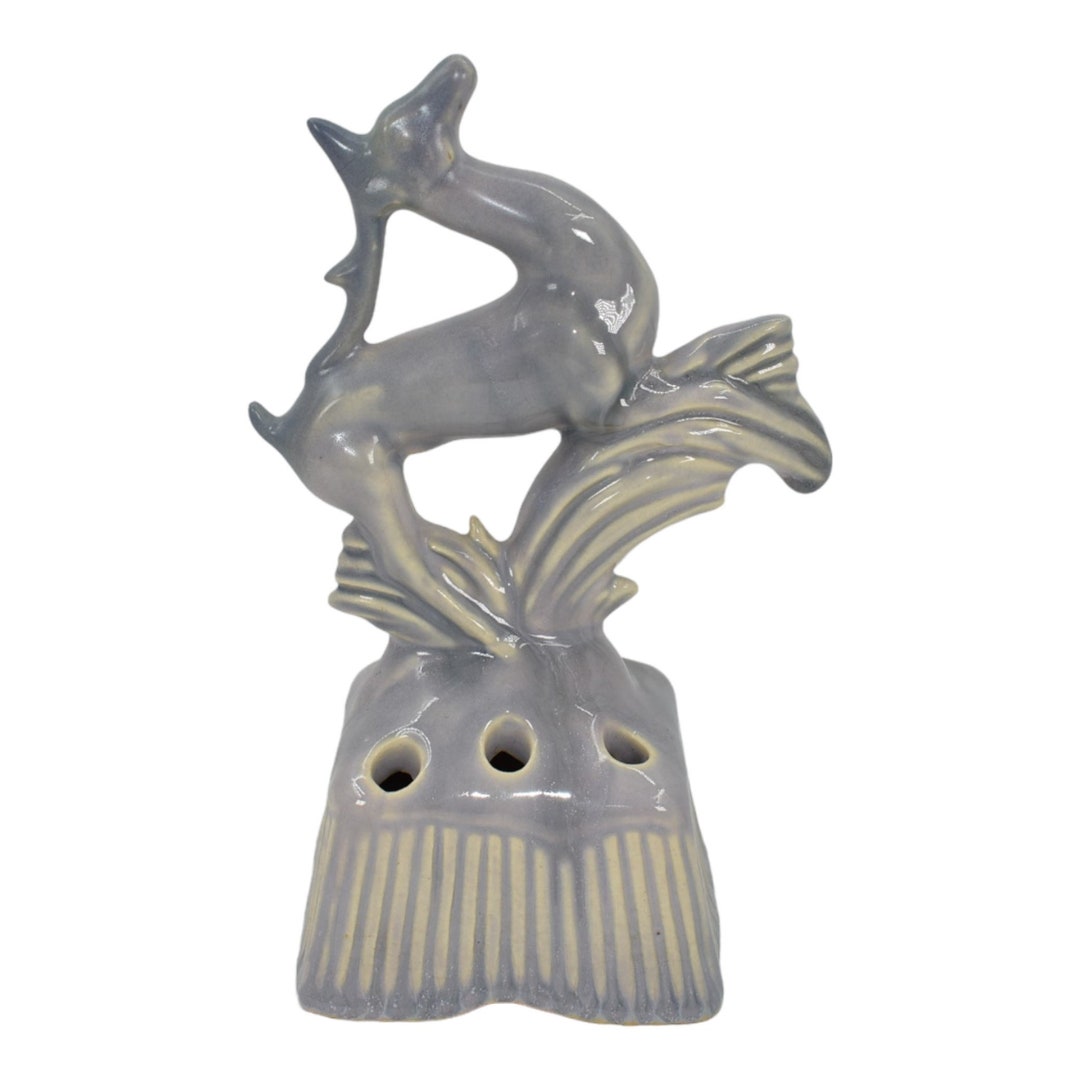 Weller Hobart 1920s Vintage Art Pottery Purple Jumping Deer Ceramic ...