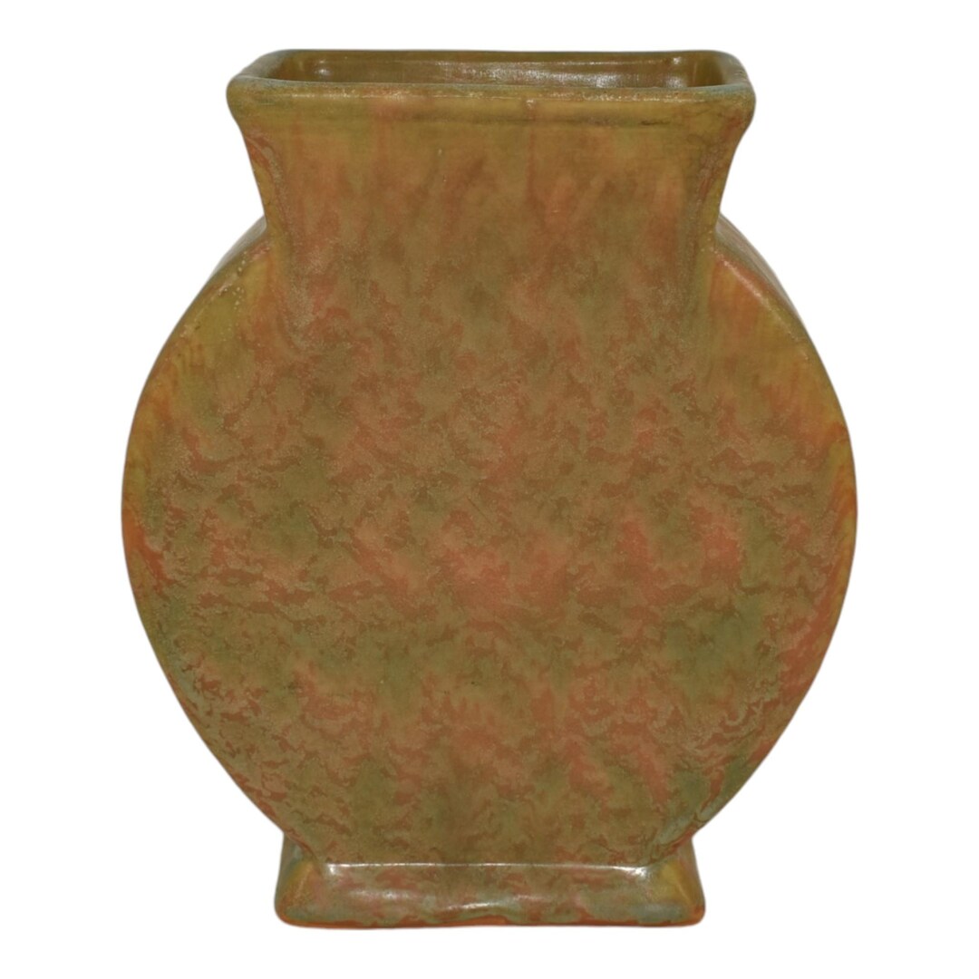 Weller Vintage Art Pottery Mottled Orange and Green Glaze Variant ...