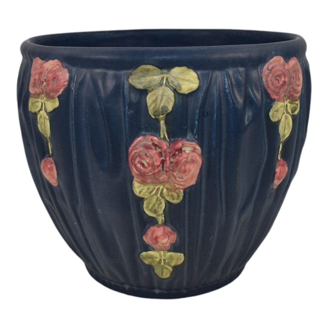 Weller Blue Drapery 1915 Vintage Arts and Crafts Pottery Jardiniere ...
