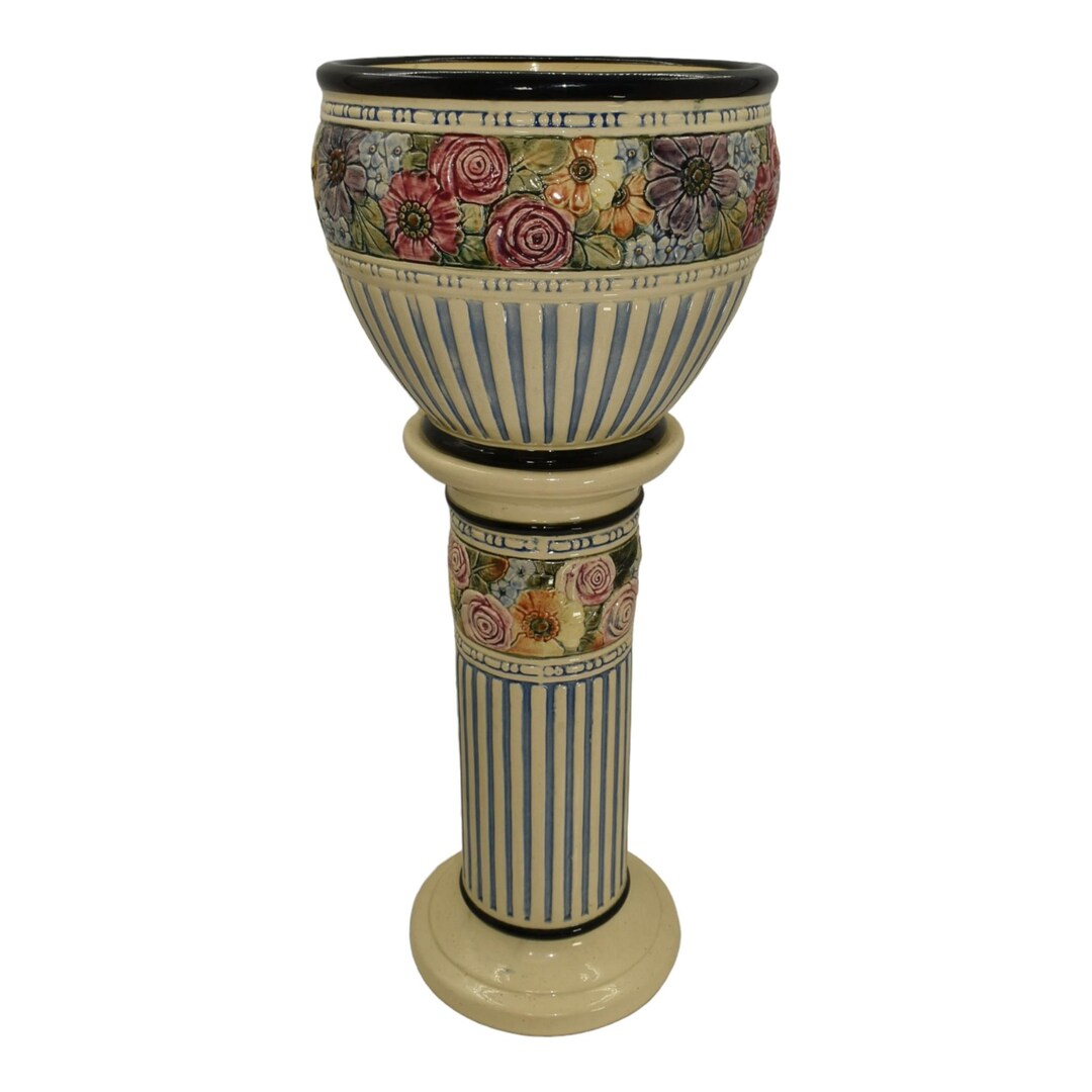 Weller Zona Eldora Chelsea 1920s Vintage Art Pottery Floral Jardiniere ...