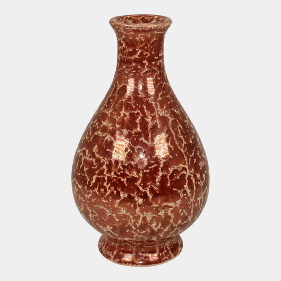Weller Cloudburst Lustre Vintage Art Deco Pottery Mottled Red Ceramic ...