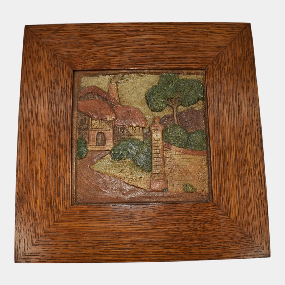 California Art Tile Co Vintage Art Pottery Framed Landscape Scenic ...