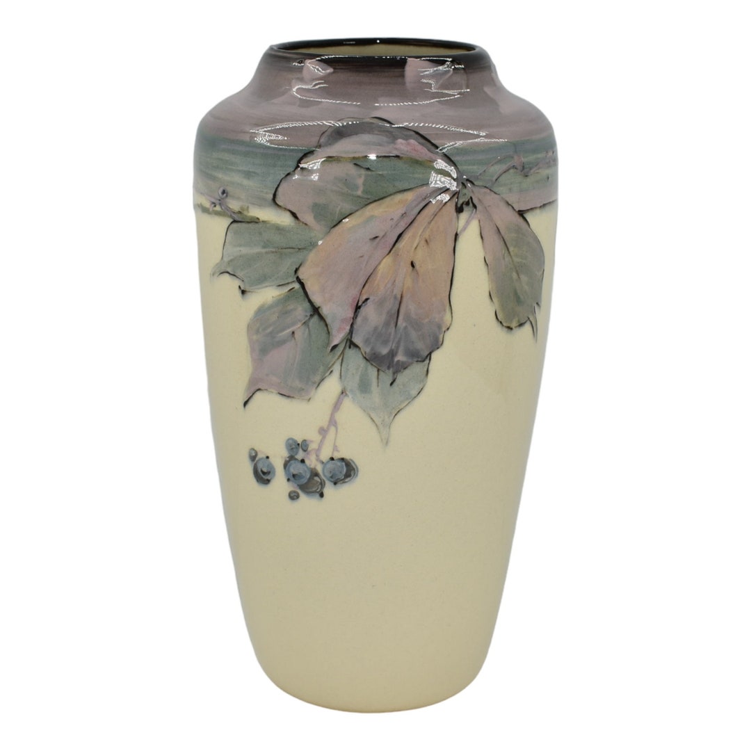 Weller Hudson High Glaze 1920s Art Pottery Hand Painted Vase Berries - Etsy