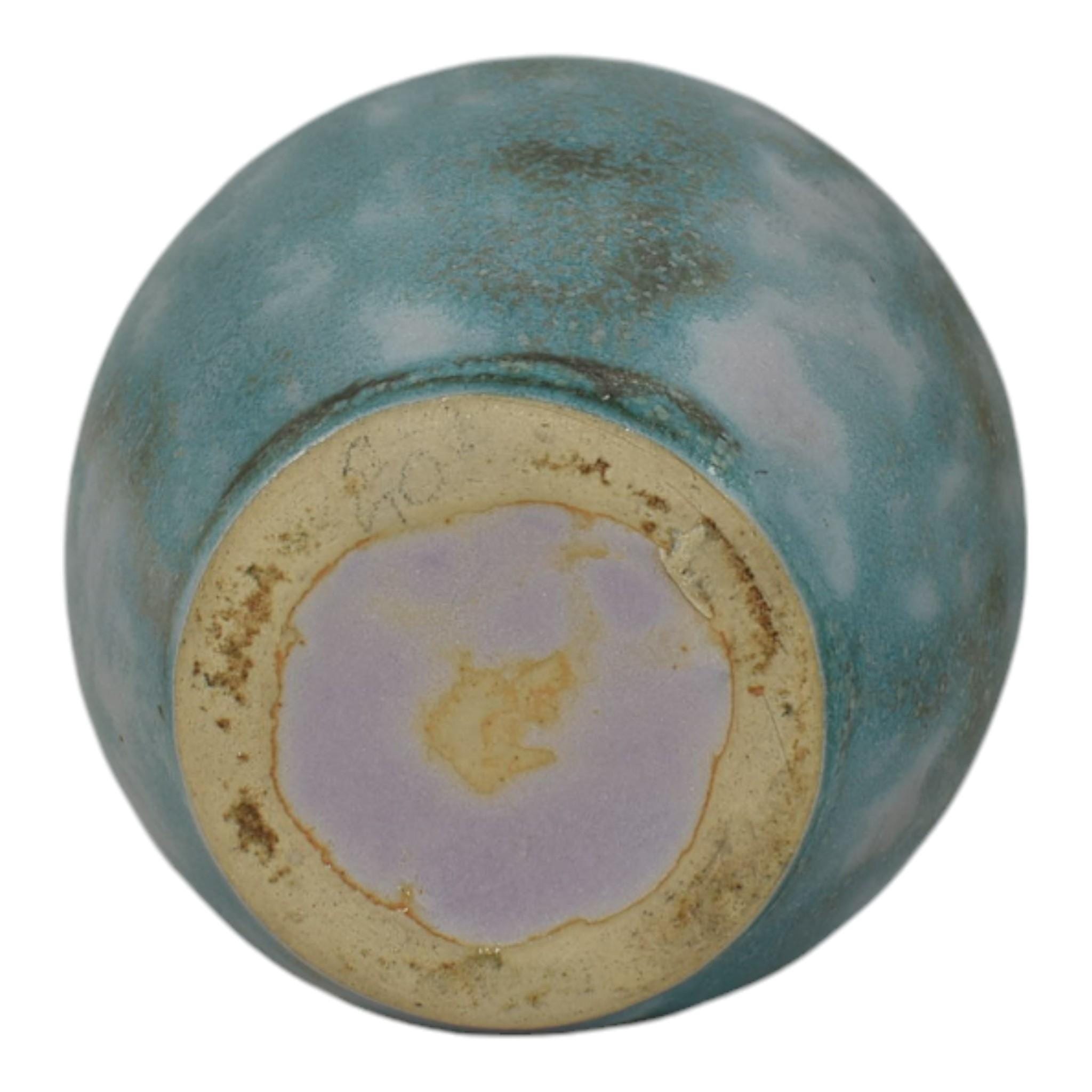 Burley Winter 1930s Vintage Art Pottery Mottled Blue Ceramic Cabinet ...