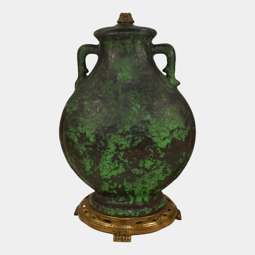 Weller Coppertone 1920s Vintage Art Pottery Matte Green Ceramic Factory ...