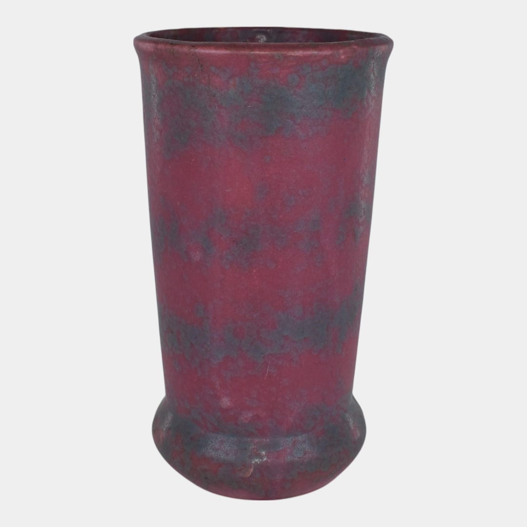 Burley Winter 1930s Vintage Art Deco Pottery Mottled Red Ceramic Vase ...