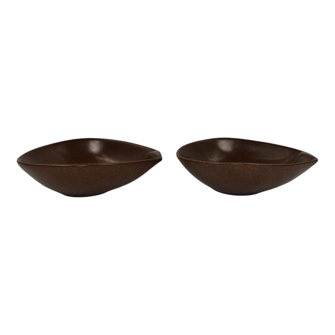 Roseville Raymor 1952 Vintage Pottery Pair of Brown Ceramic Soup Bowls ...