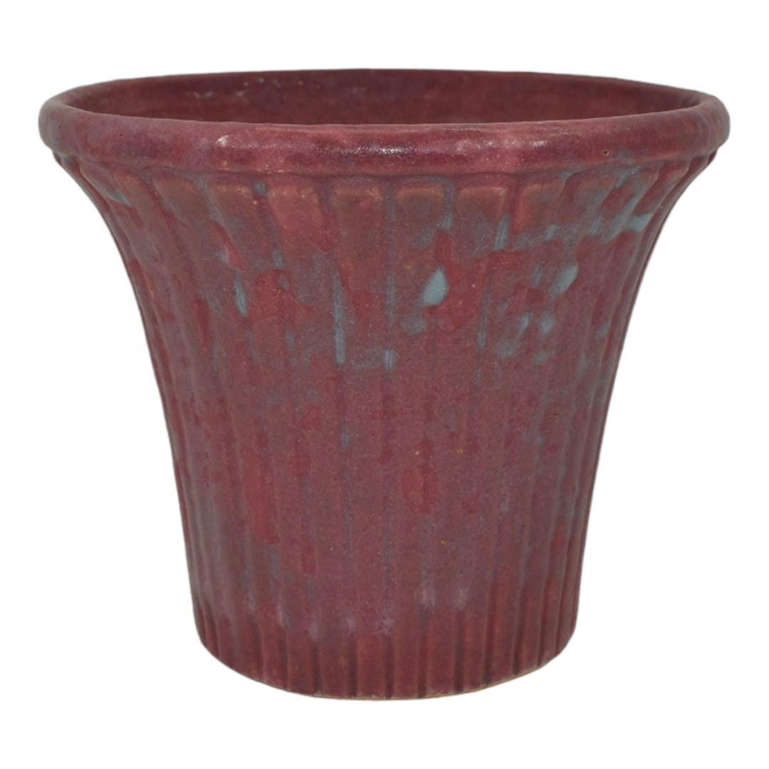 Burley Winter 1930s Art Pottery Mottled Rose Blue Flower Pot Planter ...