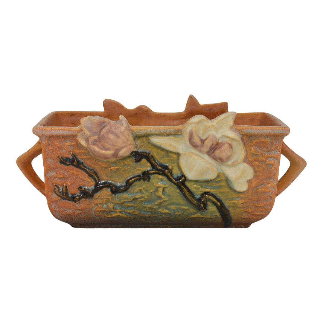 Roseville Magnolia Brown 1943 Vintage Pottery Ceramic Window Box ...