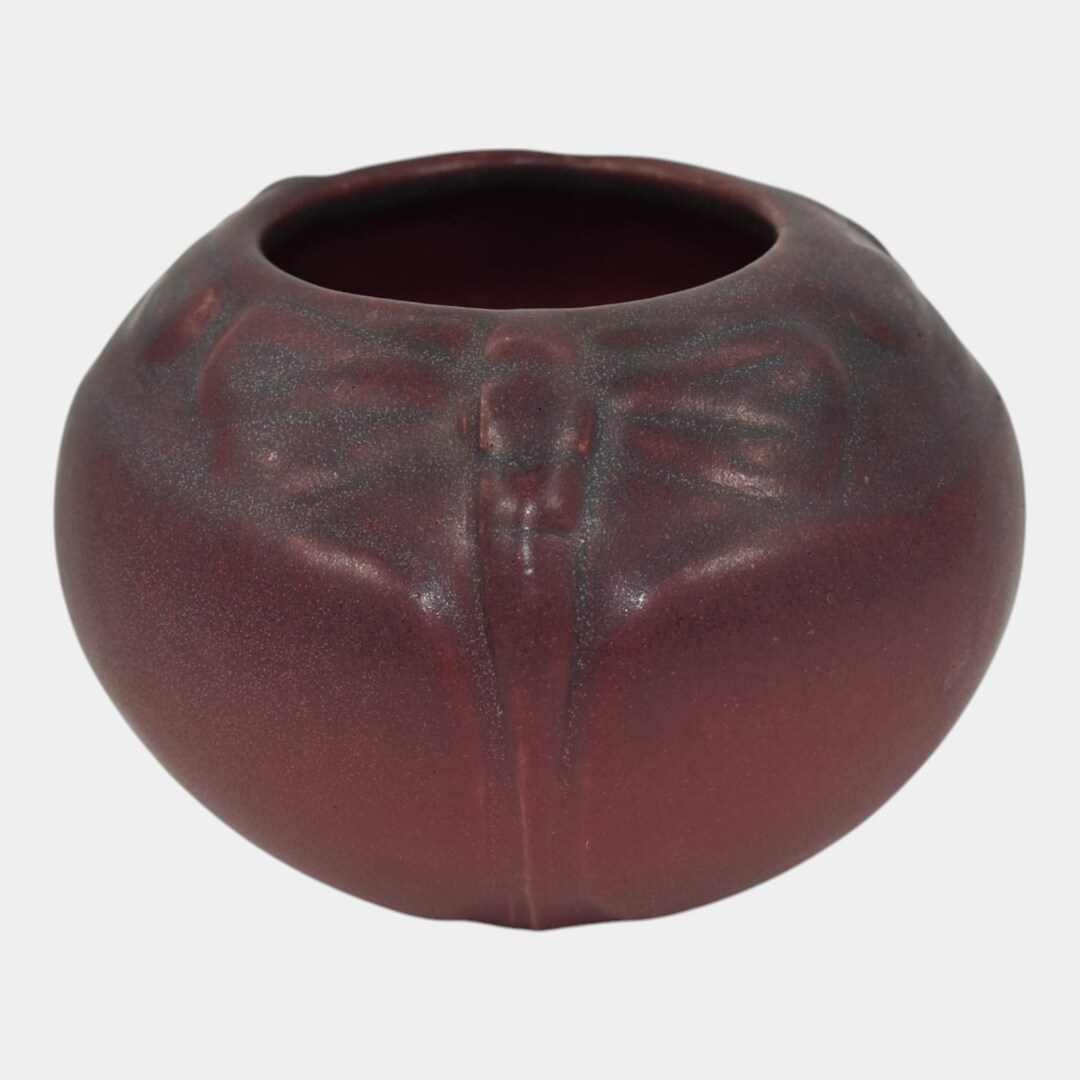 Van Briggle Late 1910s Arts and Crafts Pottery Purple Ceramic Dragonfly ...