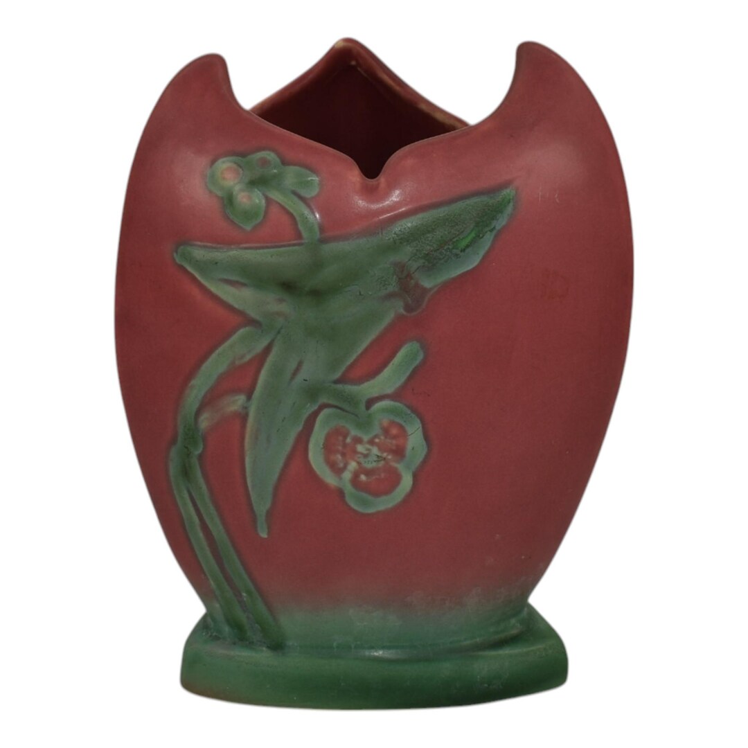 Weller Tutone 1920s Art Deco Pottery Red and Green Triangular Ceramic ...