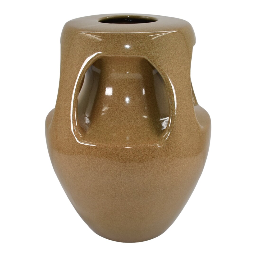 Royal Haeger 2003 Modern Deco Art Pottery Mottled Brown Four Handled ...